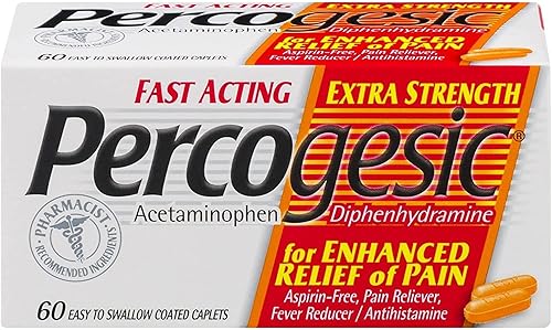 Percogesic Extra Strength Pain Reliever, Aspirin Free, Dual Action ...