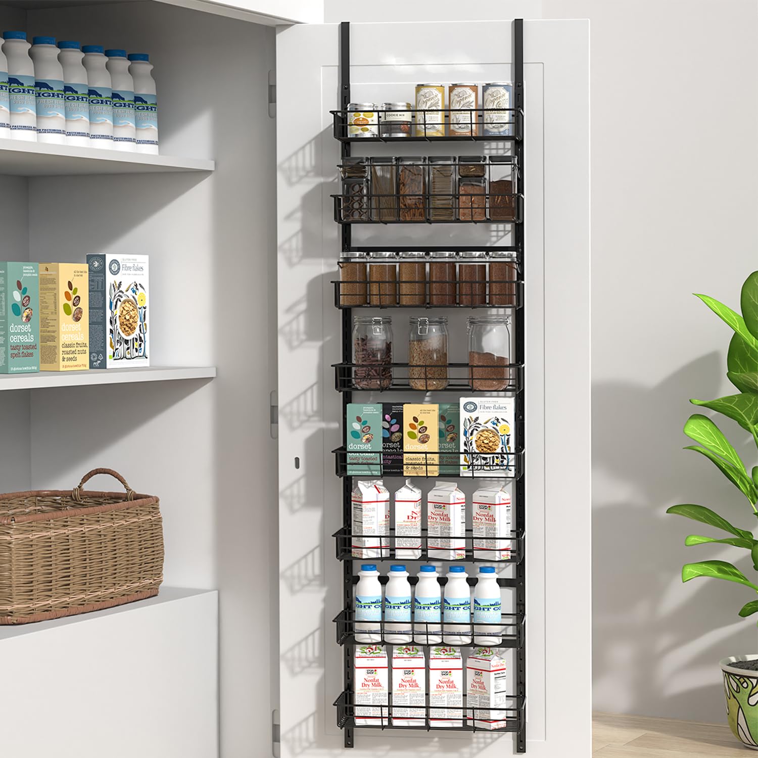 FoverOne Over the Door Pantry Organizer, 6-Tier Pantry Door Storage ...