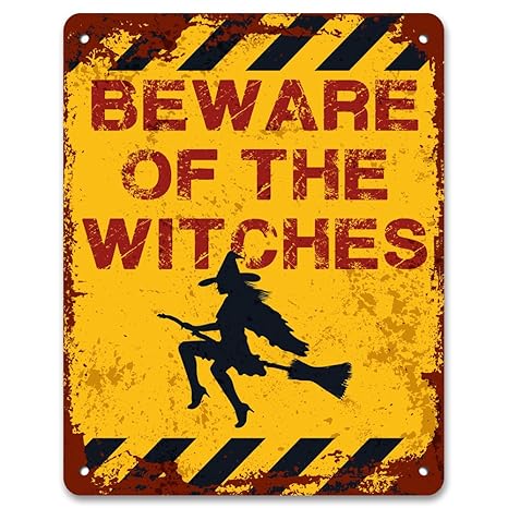 Print Crafted - Beware Of The Witches | Funny Vintage Metal Garden ...
