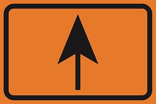 Amazon.com: Up Forward Arrow Orange Road Street Driving Construction ...