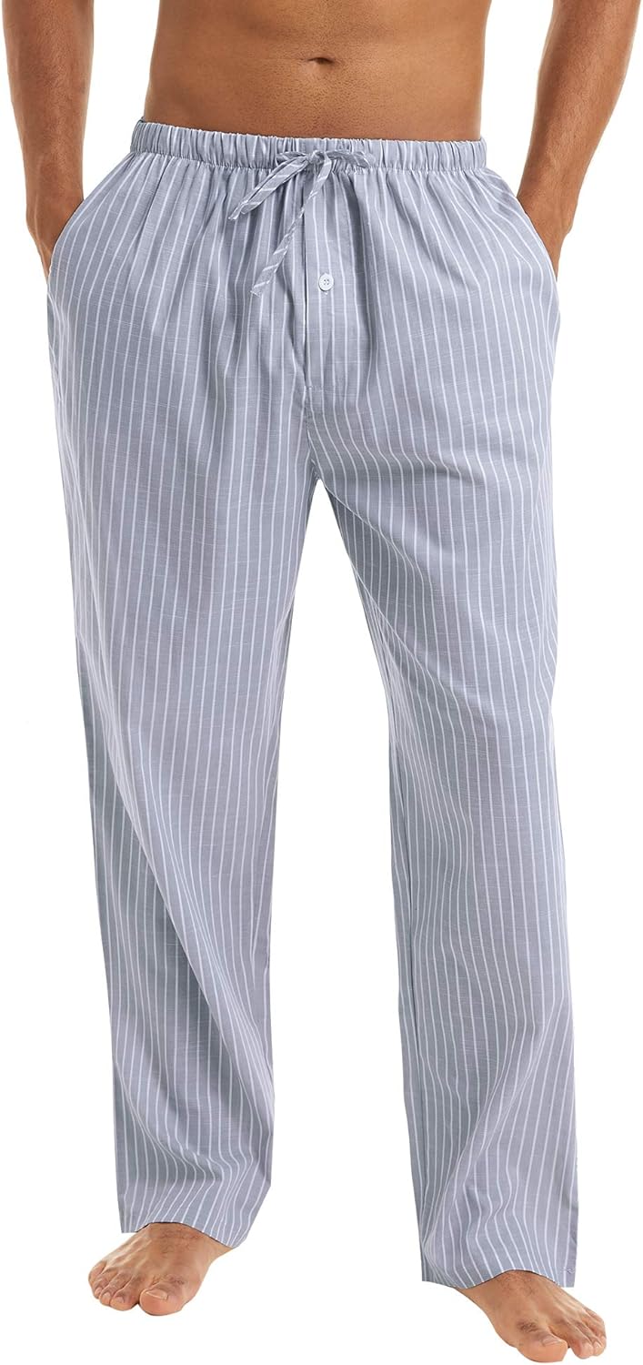 Irevial Pantalon de Pyjama Homme Long Bas de Pyjama Homme Rayures en ...
