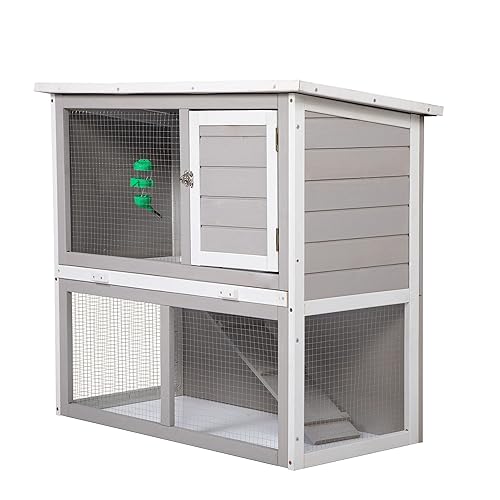 Rabbit Hutch, Bunny Rabbit Cage Indoor Outdoor Chicken Coop Guinea Pig ...