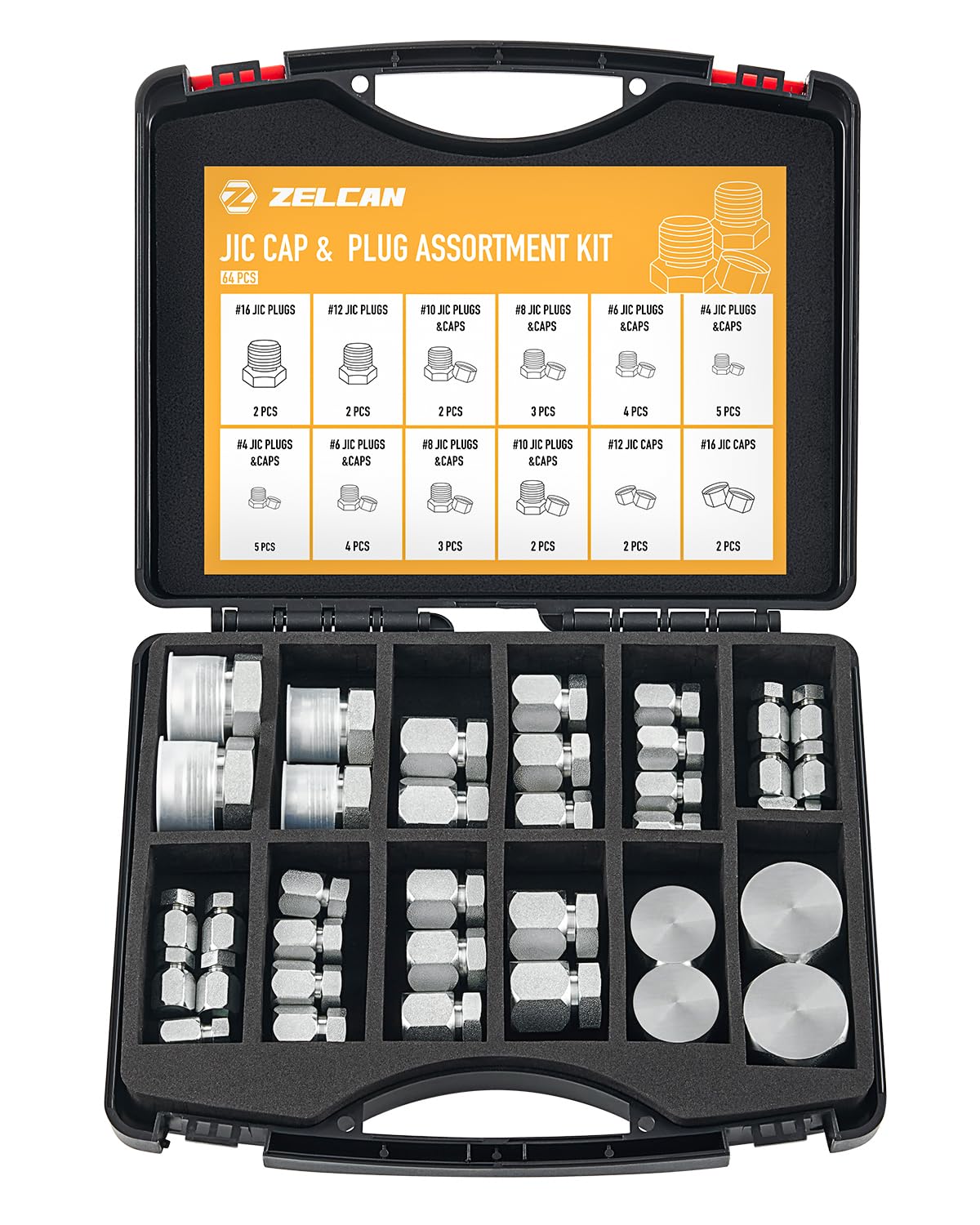 Mua ZELCAN Hydraulic Hose Tube and Pipe Fitting Kit, 37 Degree JIC Cap ...