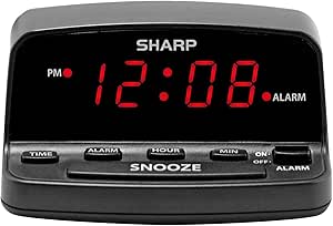 SHARP Digital Alarm Clock with Keyboard Style Controls, Battery Back-up ...