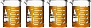 Amazon.com: Chemistry Shot Glasses - Set of 4 Beakers, 1.6oz (50ml ...
