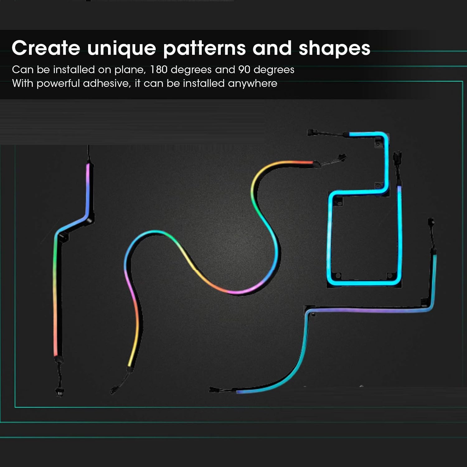 2PCS 400mm Computer Case Light Strip, Digital RGB LED Strip Fluent and ...