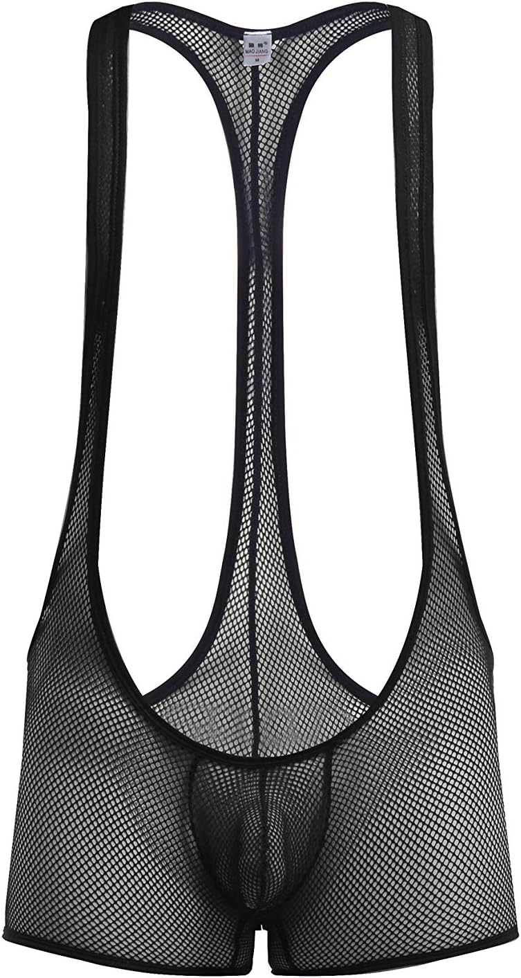 Amazon.com : 4UFiT Men's Mesh Boxer Bodysuit Underwear Wrestling ...