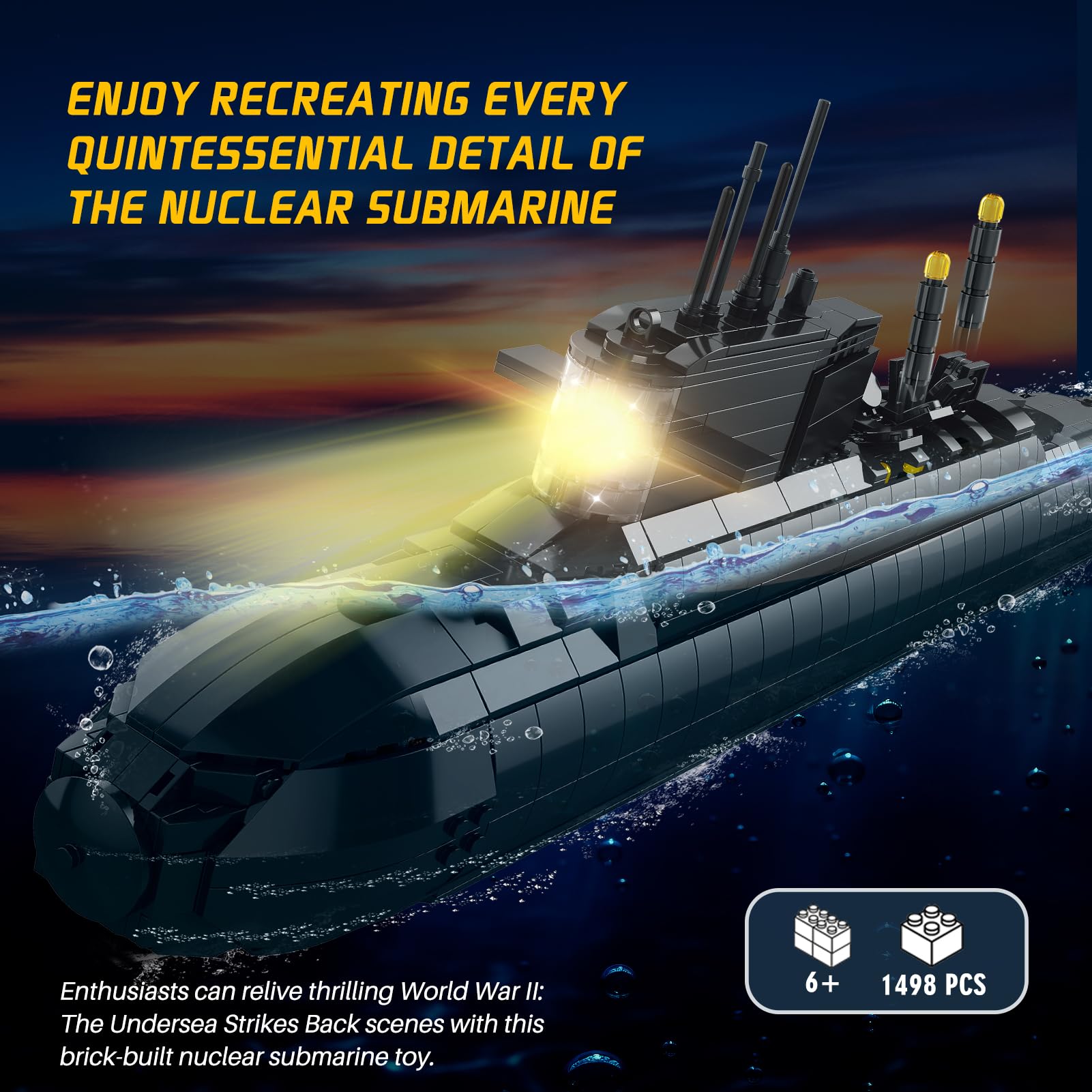 Mua Strategic Nuclear Submarine Building Toy Set with Lights, WW2 ...