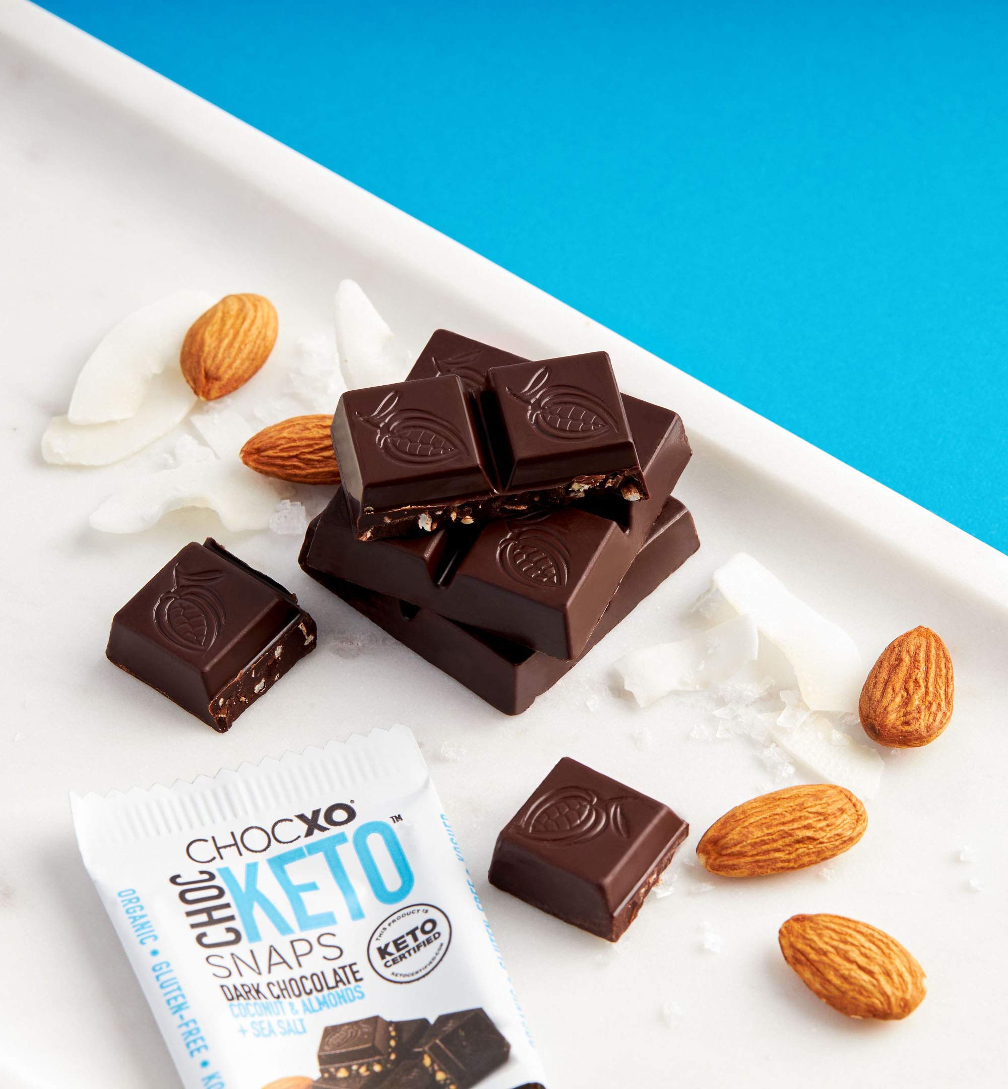ChocKETO Dark Chocolate Coconut Snaps with Almonds and Sea Salt | Keto ...