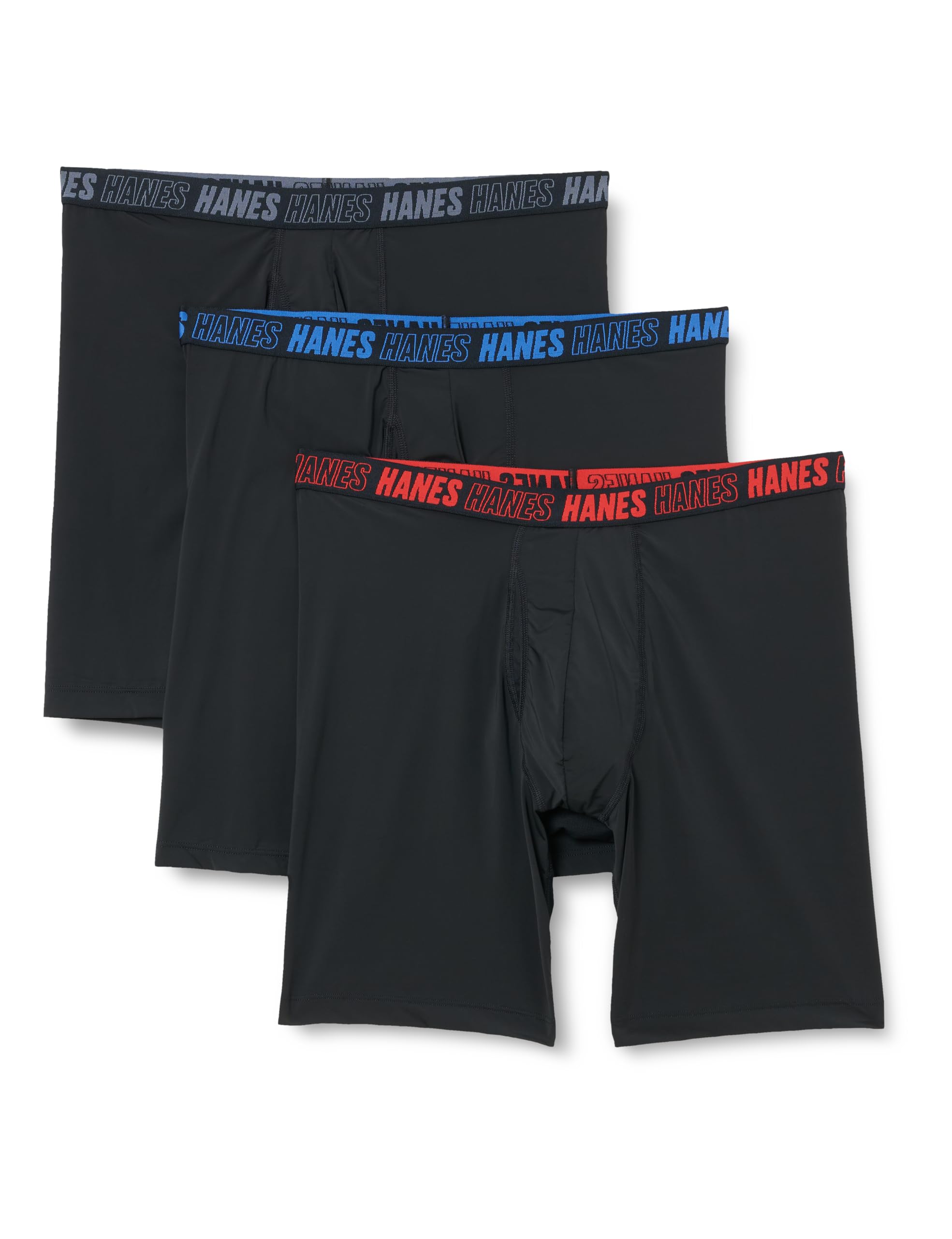 Hanes Men's Moves Performance Boxer Brief, Total Support Pouch, Regular ...
