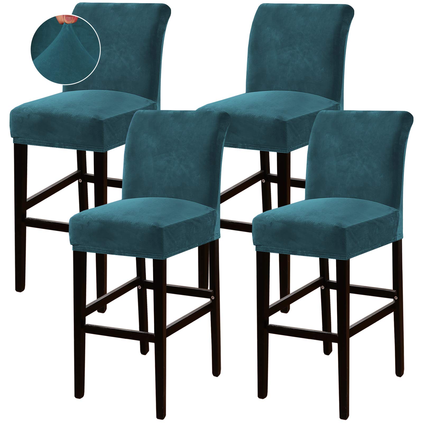 Turquoize Bar Stool Covers 4 Pack Bar Stool Covers with Backs Barstool ...