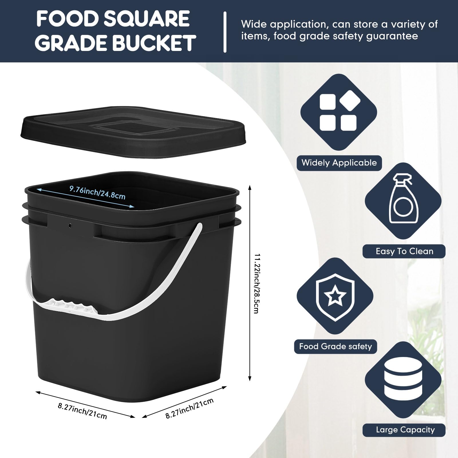 Mua Mumufy 5 Pcs 3.5 Gallon Square Food Grade Bucket Square Bucket with ...