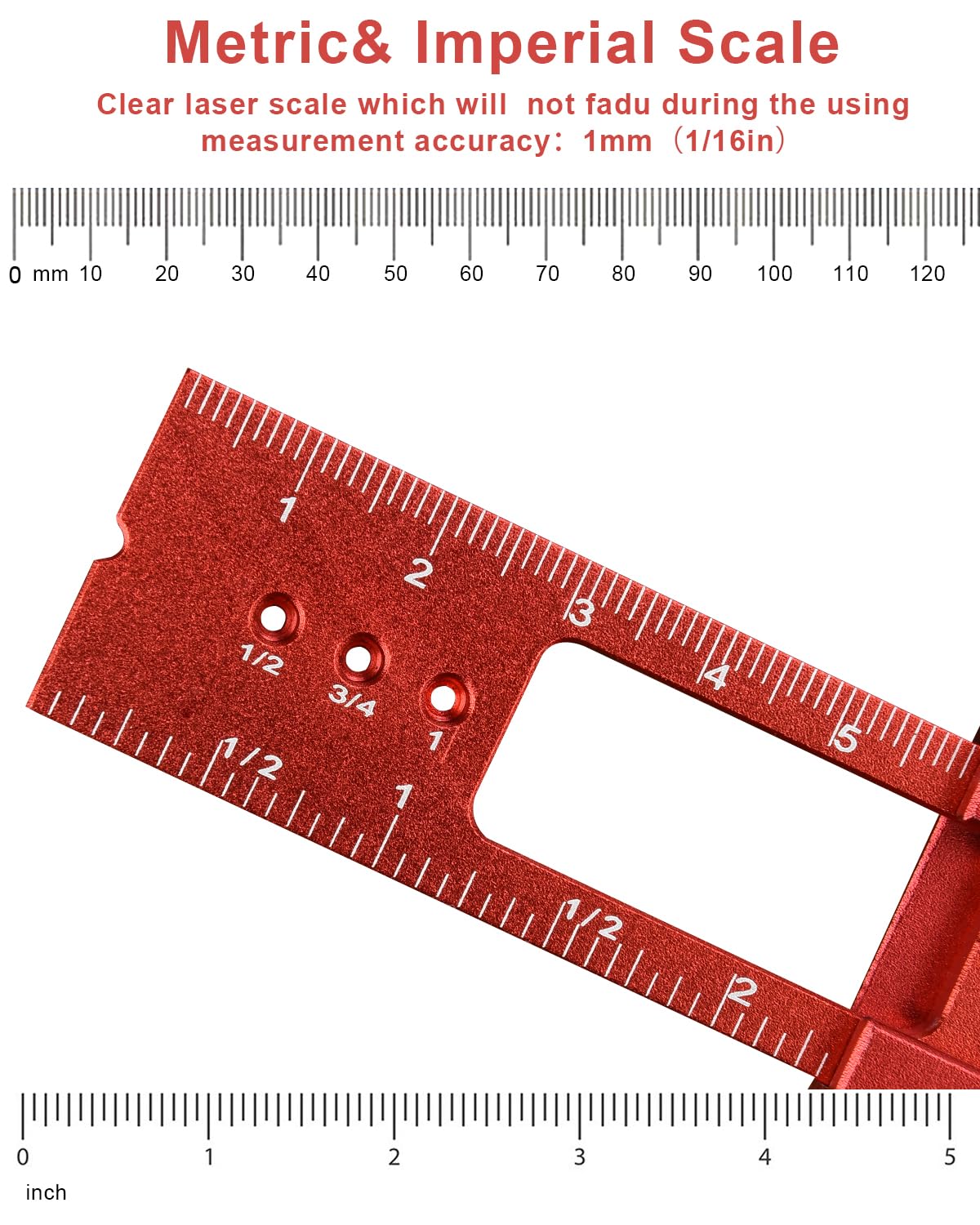 Mua Woodworking Ruler Precision Pocket Rule - BOXmime 12,8,6 Inch Metal ...