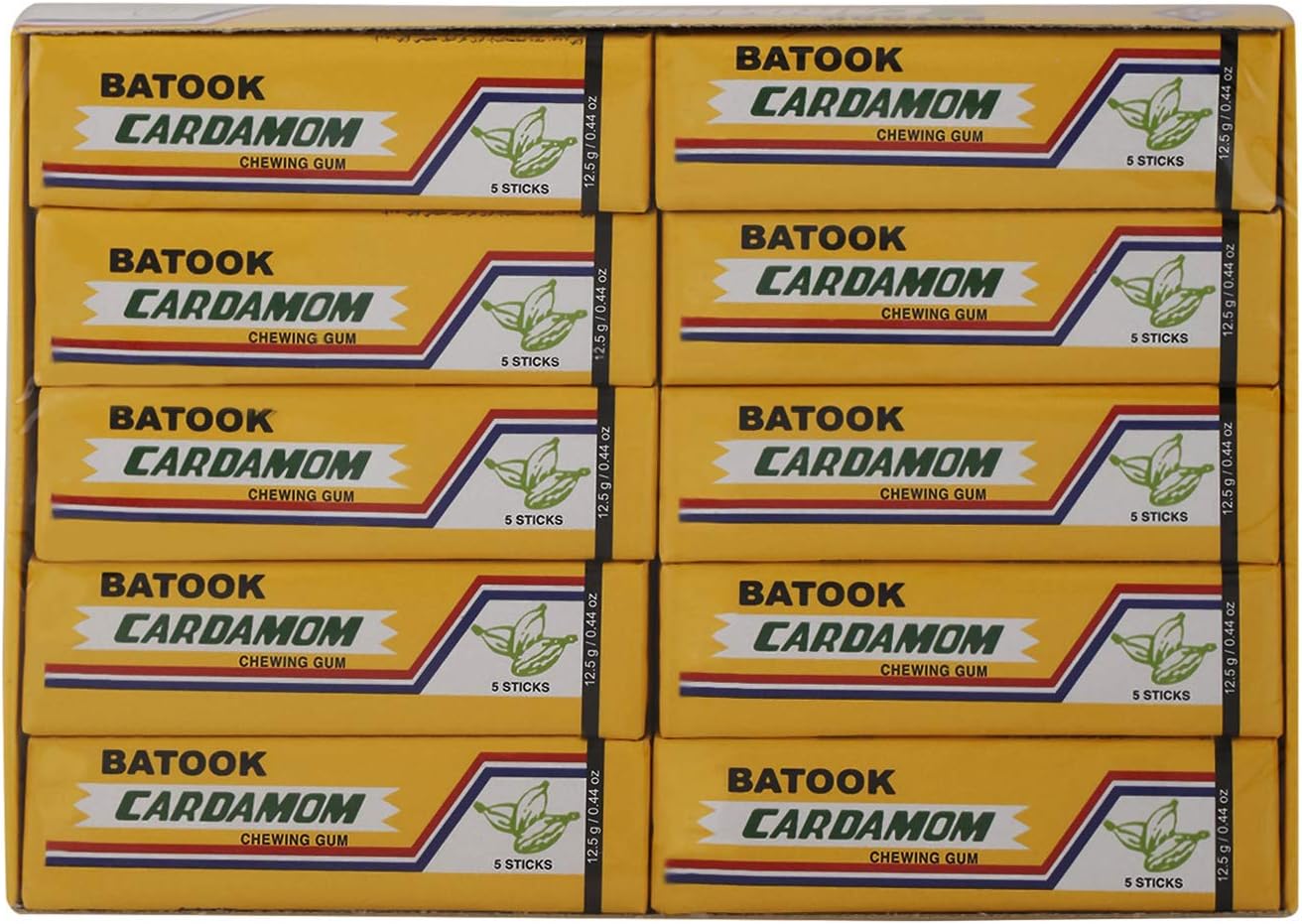Batook Cardamom Flavoured Chewing Gum, 5 Sticks x 20 Packs, 250 gm: Buy ...