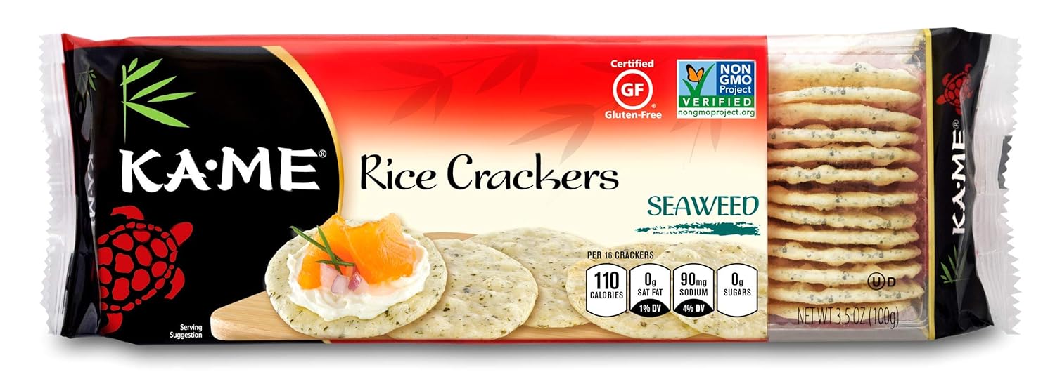 Ka-Me Gluten Free Rice Crackers, Seaweed, 3.5 Ounce: Amazon.com ...