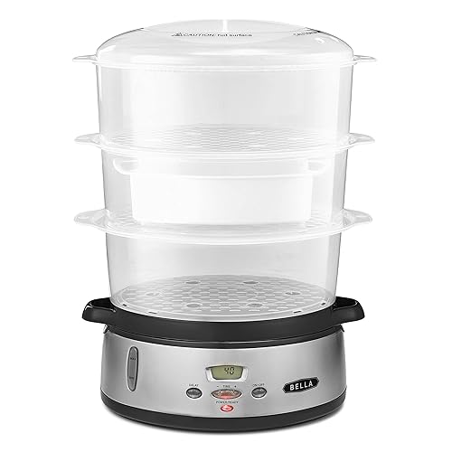 BELLA 9.5 QT Triple Tier Digital Food Steamer, Healthy Fast ...