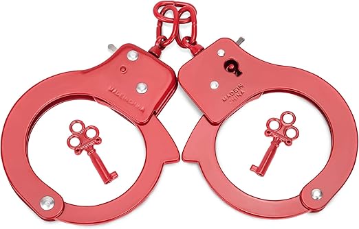 Hand Cuffs Toy Handcuffs Law Enforcement Costume for Kids Handcuff (Red ...