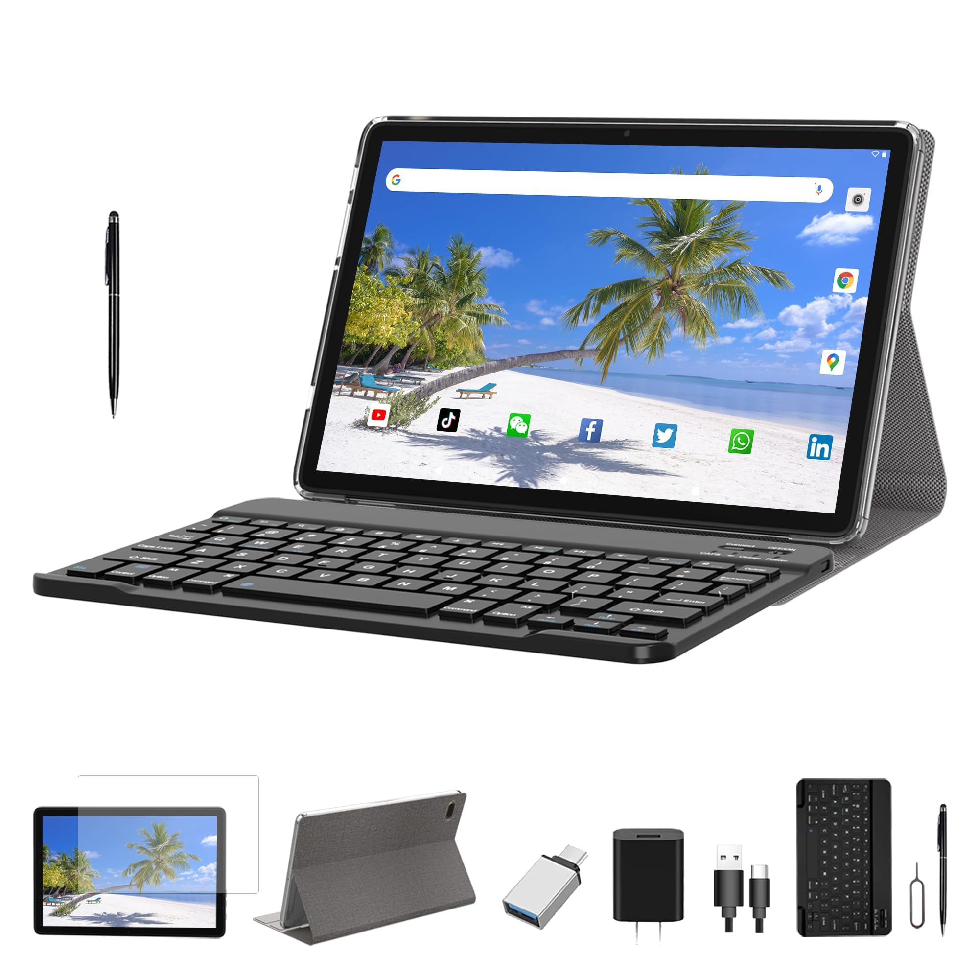 Mua 2024 Newest 2 in 1 Tablet 10 inch Tablet 128GB Storage 1TB Expand ...