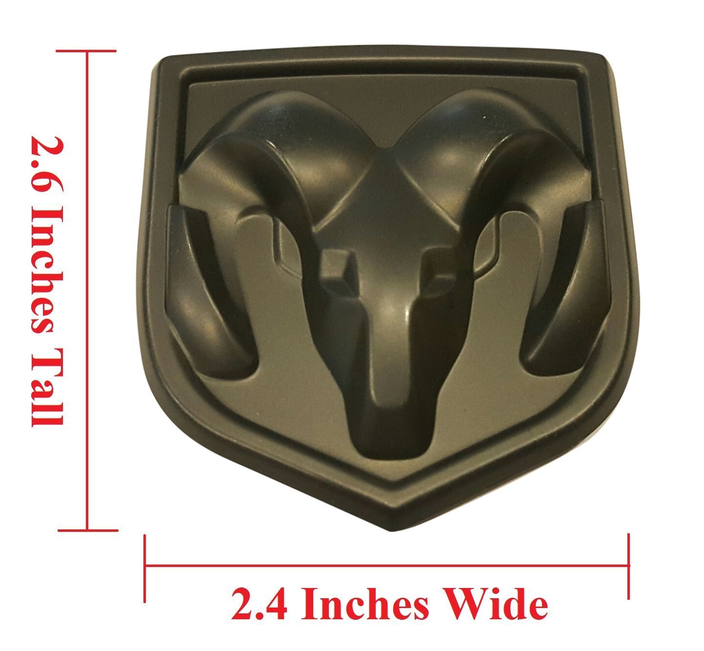 Buy Muzzys 2.4"x2.6" Black Dodge Ram Head Emblem Universal Challenger ...