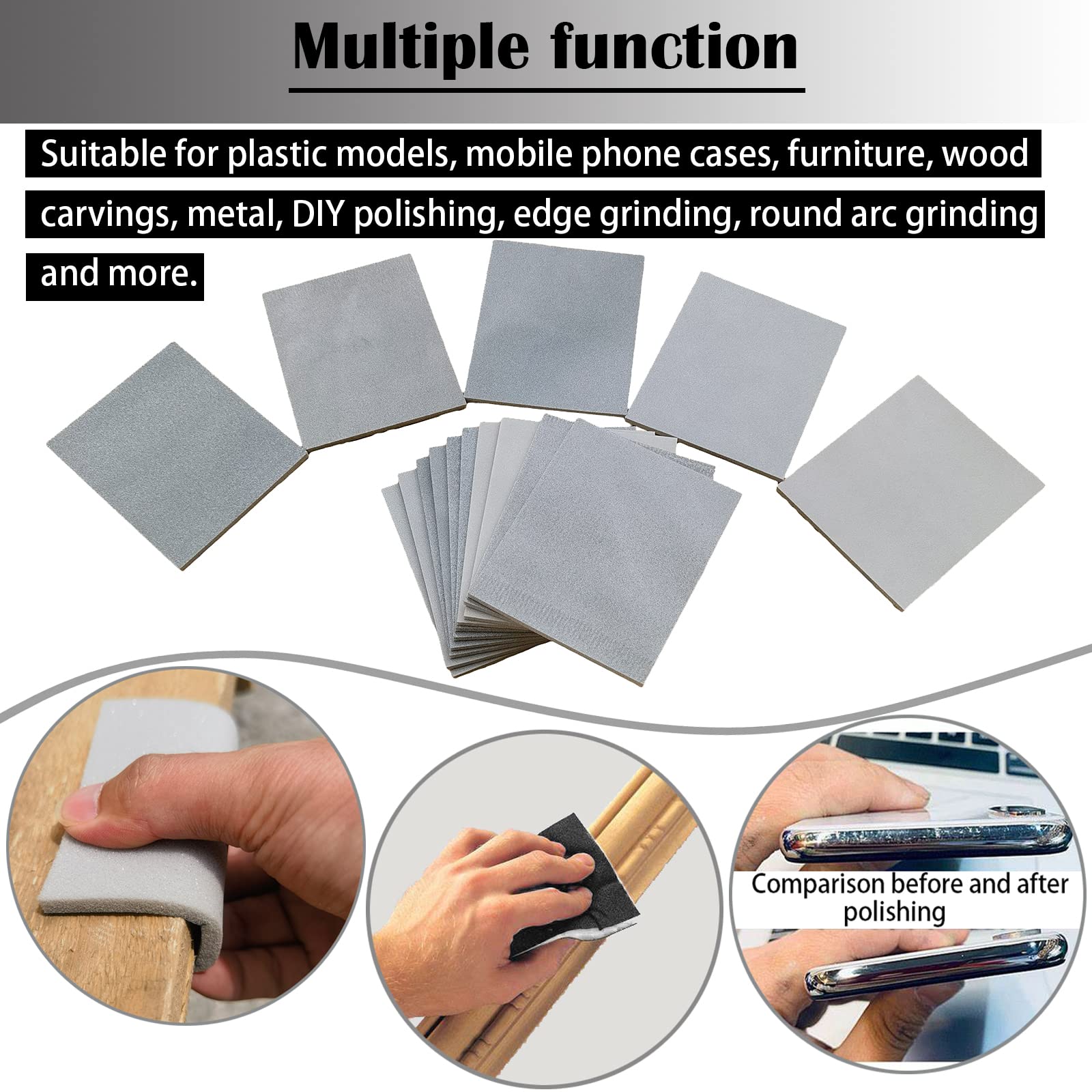 Mua 10 PCS 400-3000 Grit Sanding Sponge Set, 4.5 x 5.5 Inch Wet or Dry ...