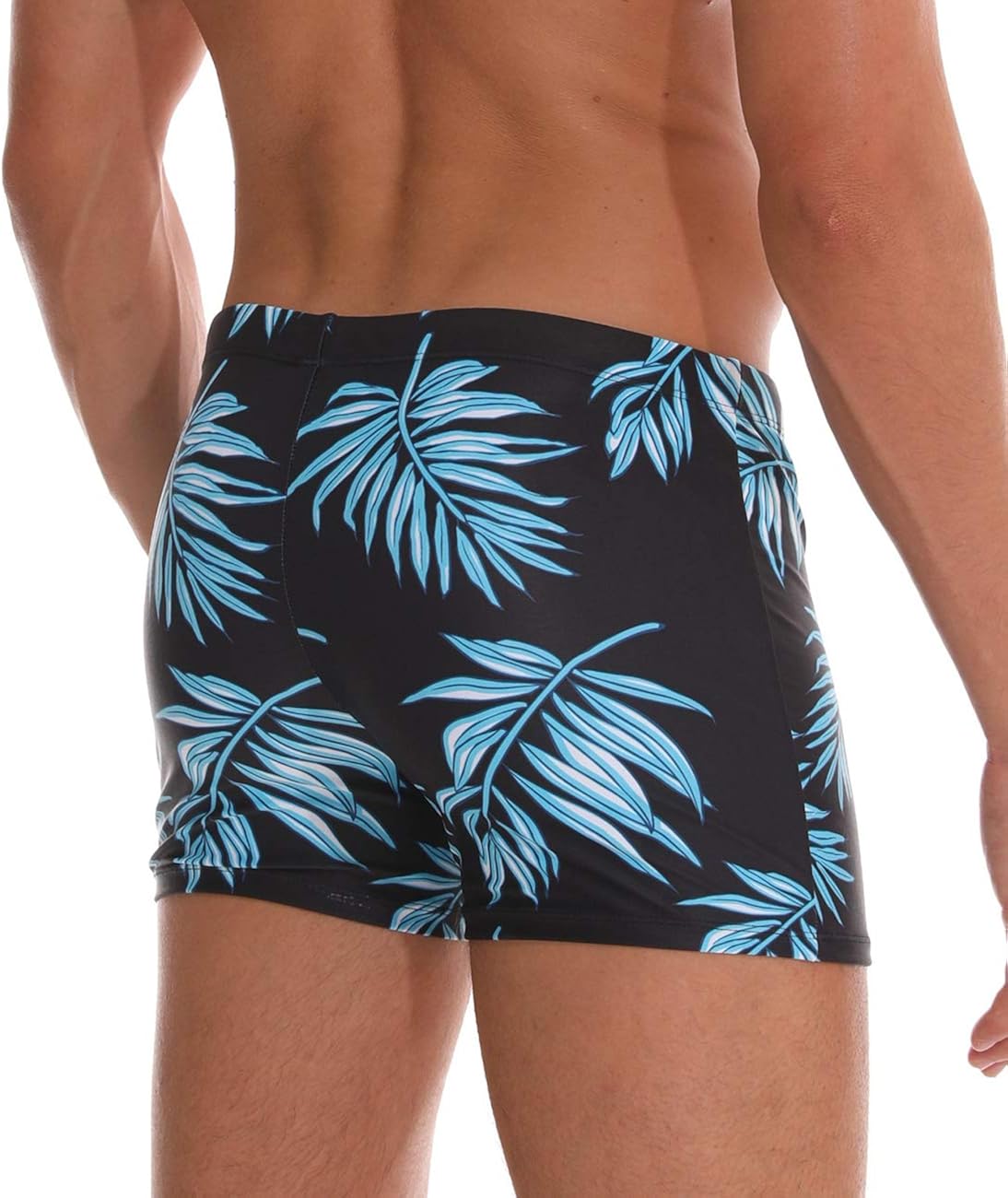 MIZOK Mens Quick Dry Swim Trunks Boxer Briefs Pad Swimsuit Flower Print ...