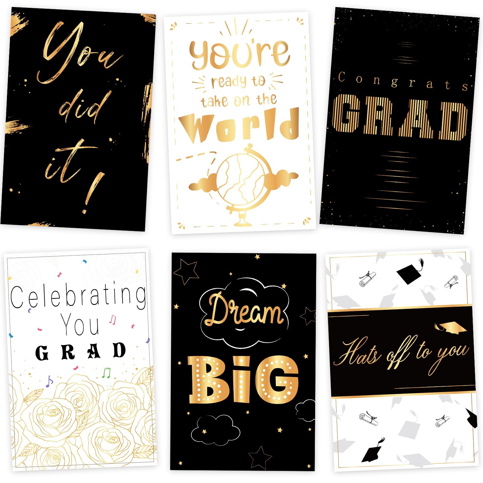 24 Pack Graduation Cards Bulk 2025 with Envelopes & Stickers - Gold ...