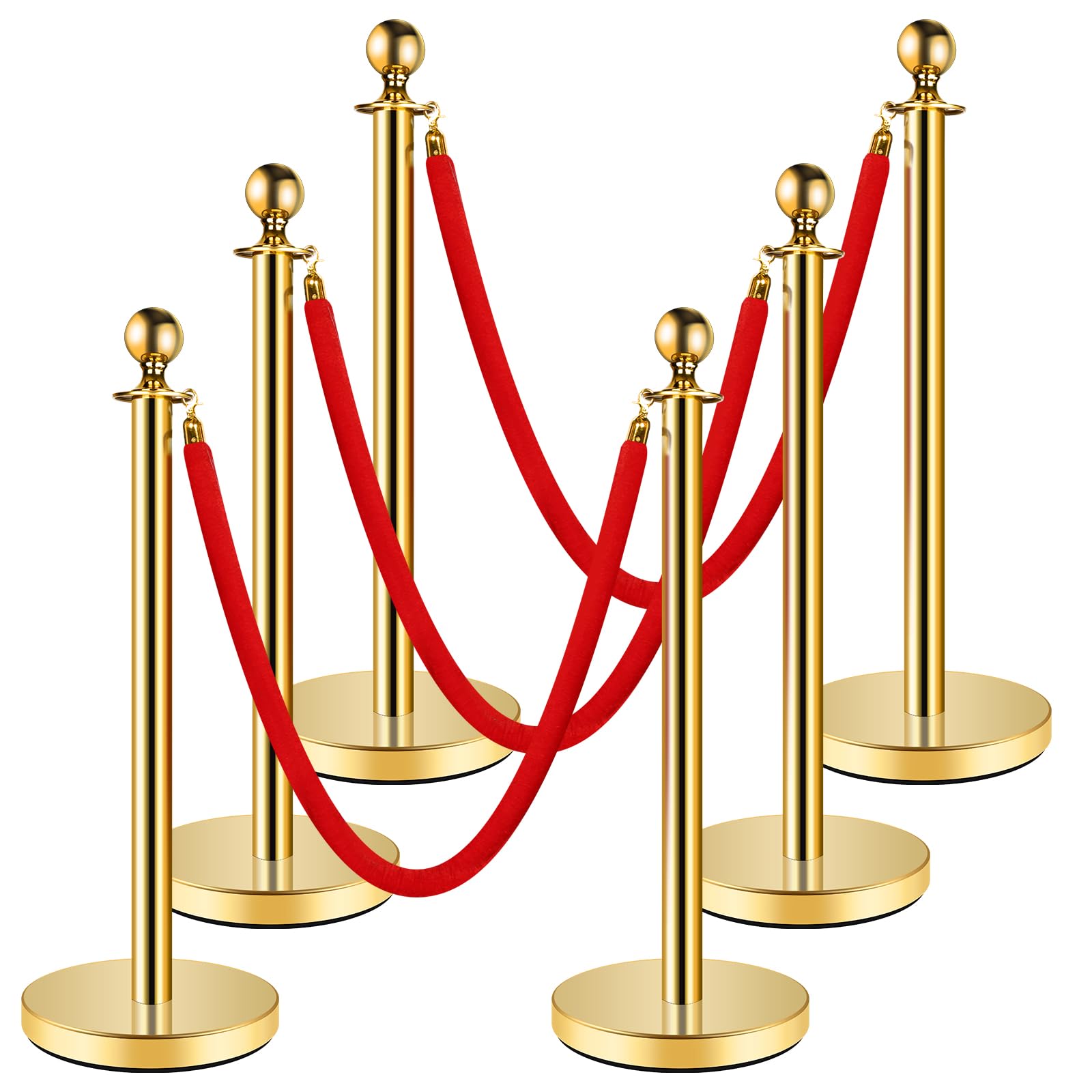 Stainless Steel Stanchion Post,Stanchions with Red Rope,Hollow Base and ...