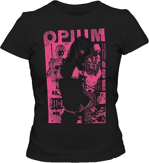 Pixxprint Opium Cool Party Women's T-Shirt: Amazon.co.uk: Clothing