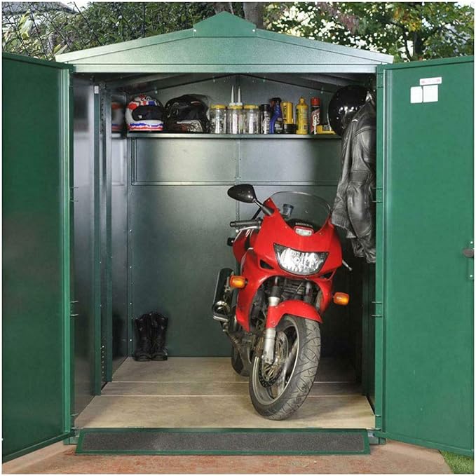 Asgard 9x5 Centurion Secure Motorcycle Storage Shed Green: Amazon.co.uk ...