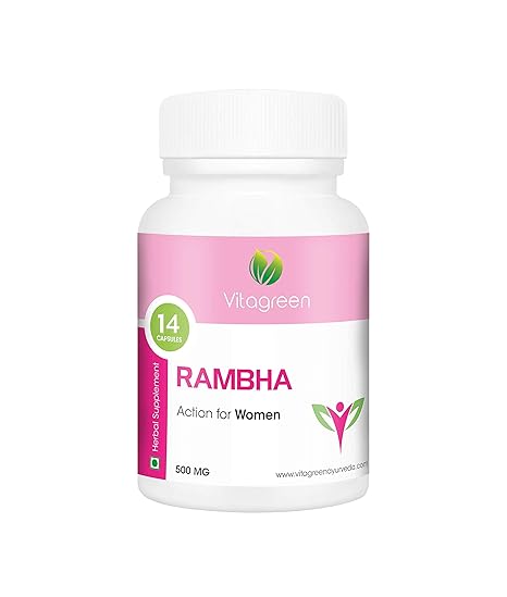 Buy VitaGreen Rambha Live - Natural Female Power Capsules - 500 mg ...