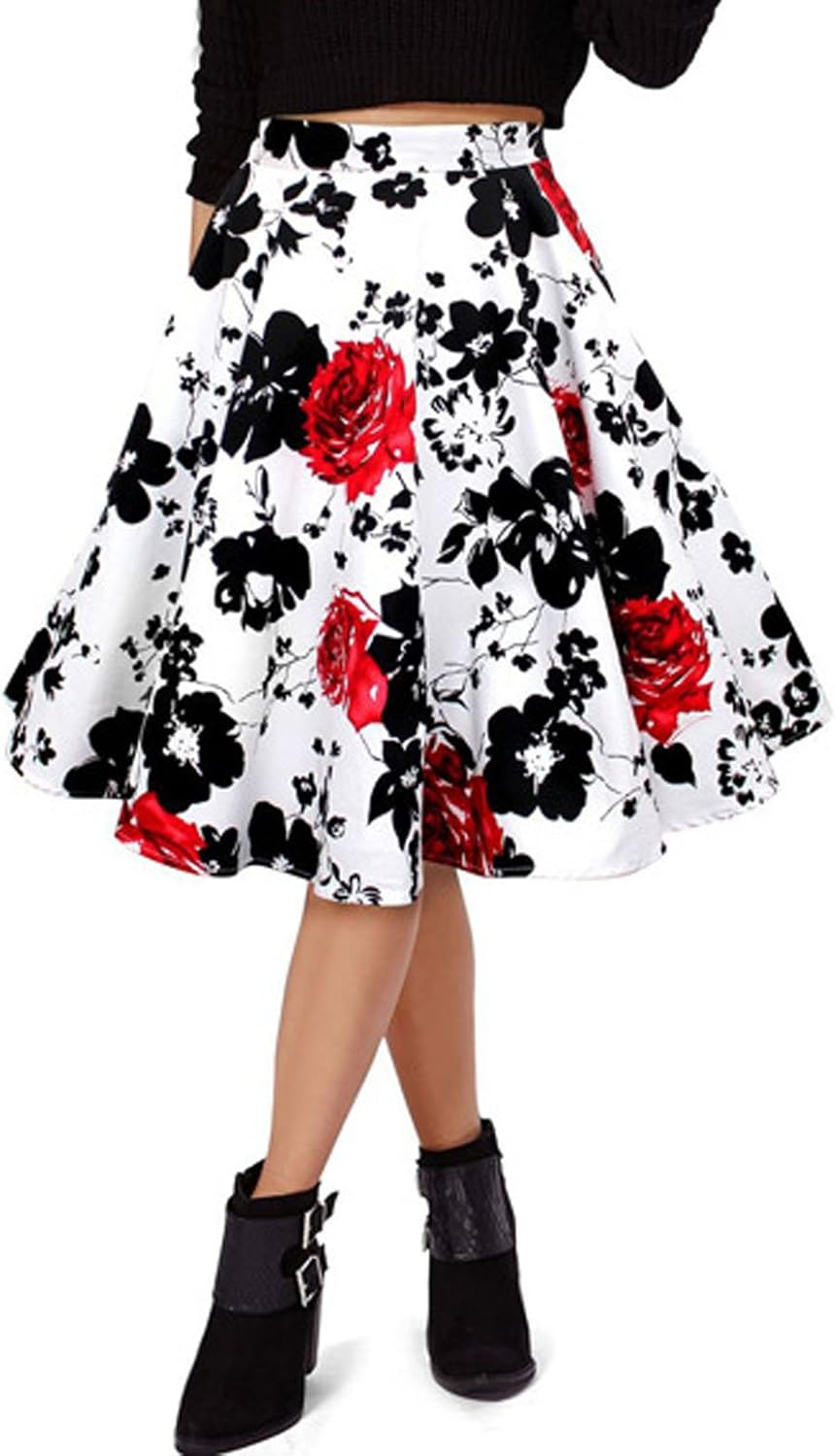 Sommer Röckes Damen Fashion Schöne Druck Hoch Taille Minirock Elegant ...