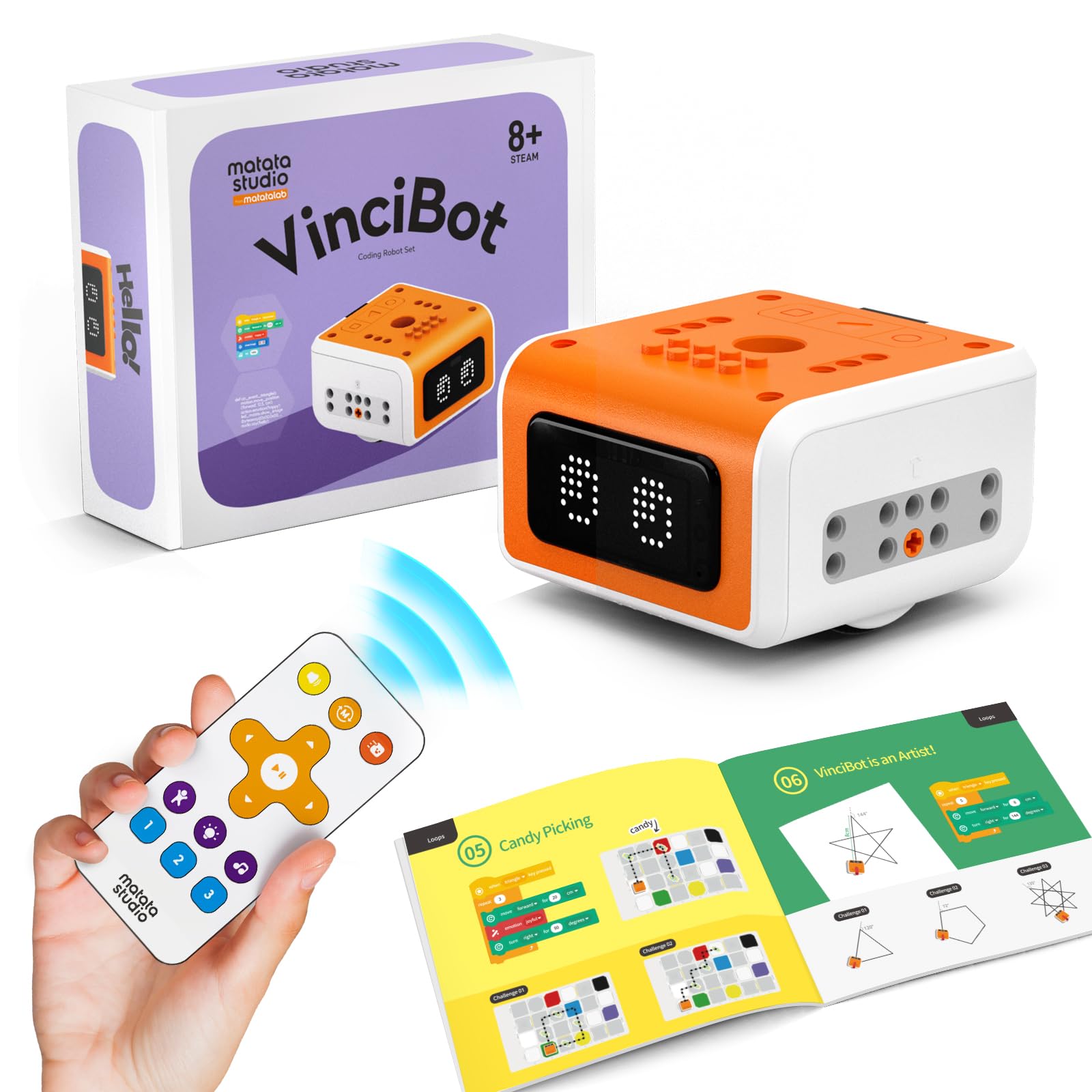 MatataStudio VinciBot Coding Robot for Kids 8-12, STEM Educational Toy, Scratch&Python ...