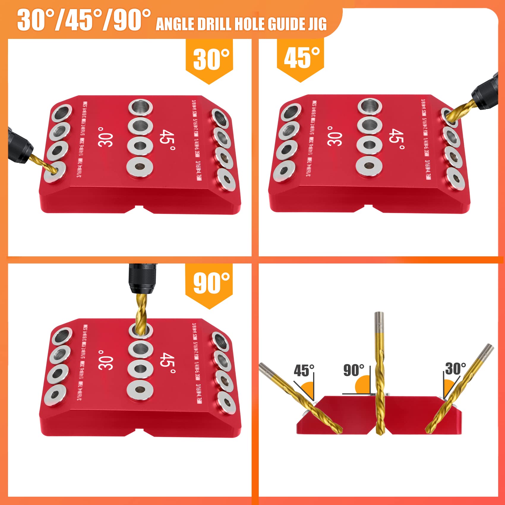 Mua 30 45 90 Degree Drill Guide Drills Right Angles Or Mitered Corners ...