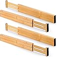 Amazon.com: FUICRAST Bamboo Drawer Dividers Organizers for Clothes ...