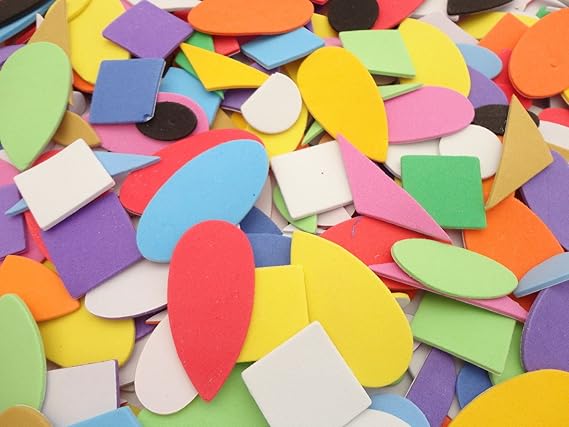 25 x Self Adhesive Sticky Foam Craft Shapes - Assorted Colours & Sizes ...