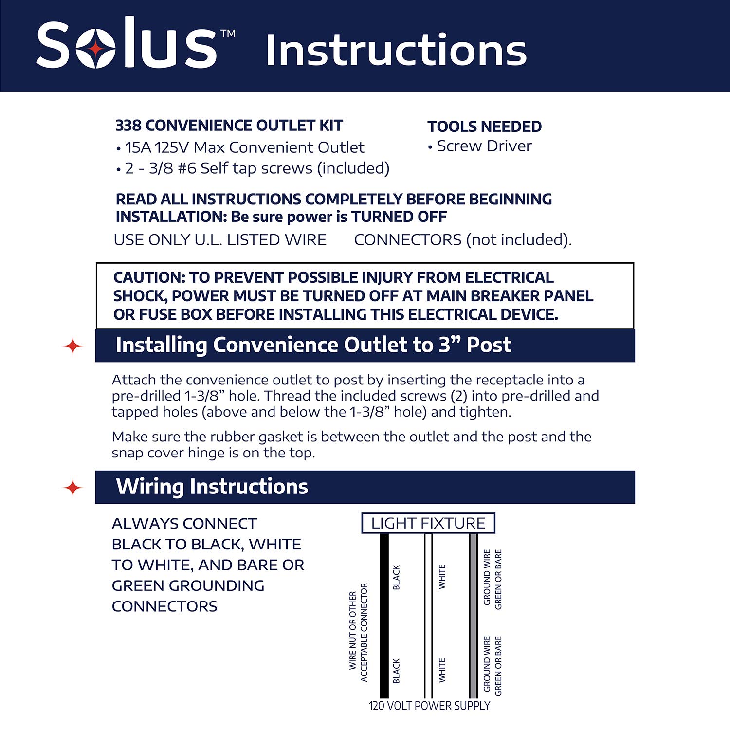 Mua Solus SCO-338W 120V Grounded Convenience Electrical Outlet for ...