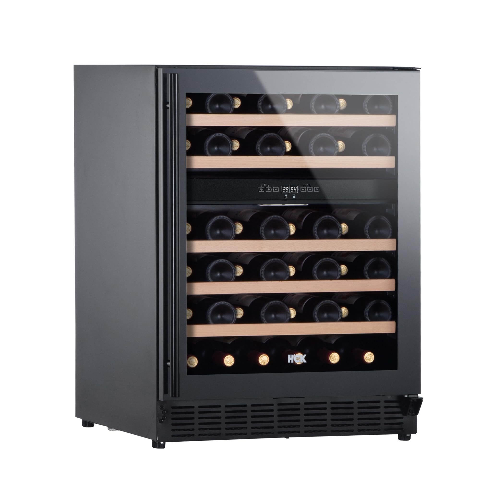 HCK 24” Dual Zone Wine Cooler, 46-Bottle Capacity, Quiet Operation, LED ...