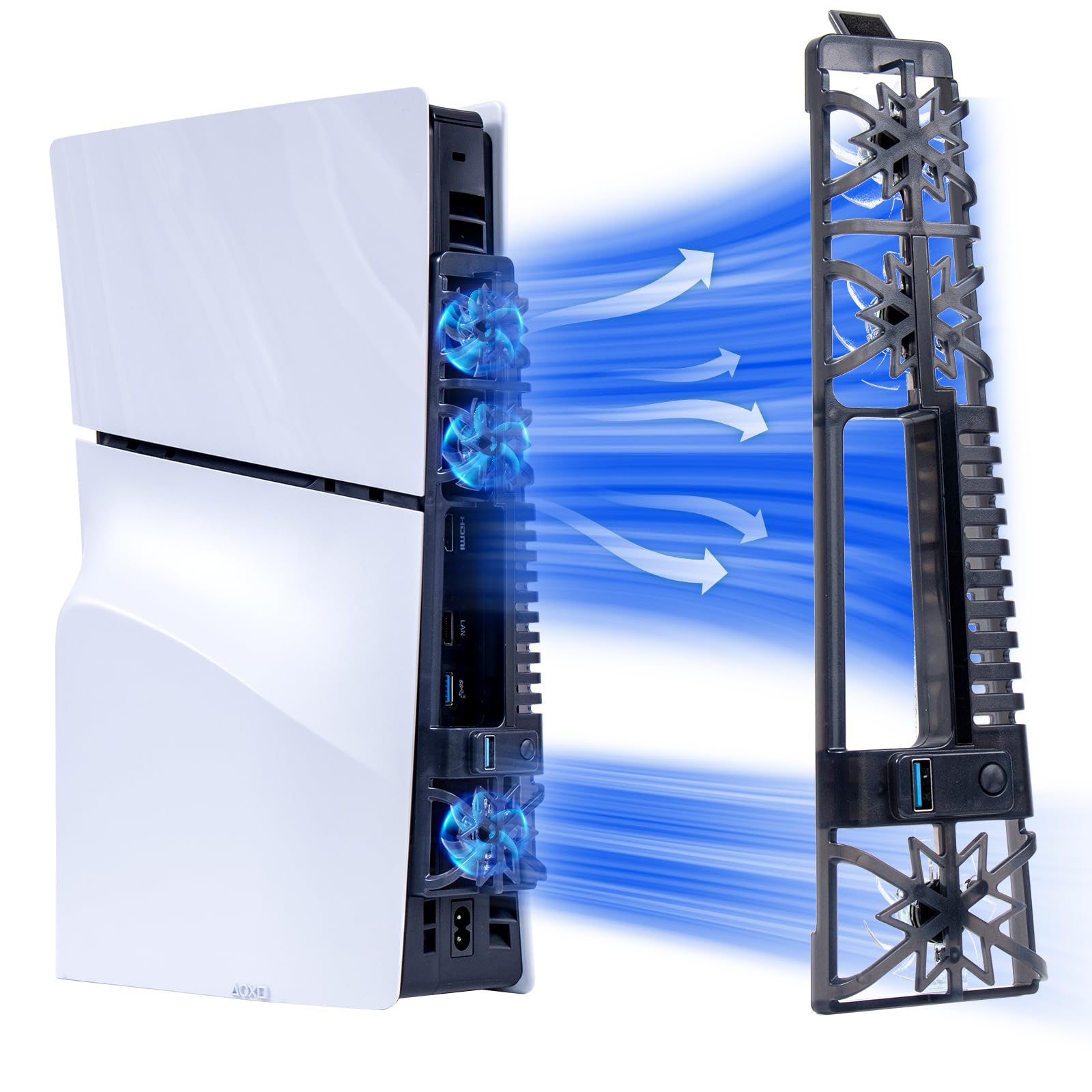 NANANINO PS5 Slim Cooling Fans, Cooling Fan for PlayStation 5 Slim Disc ...