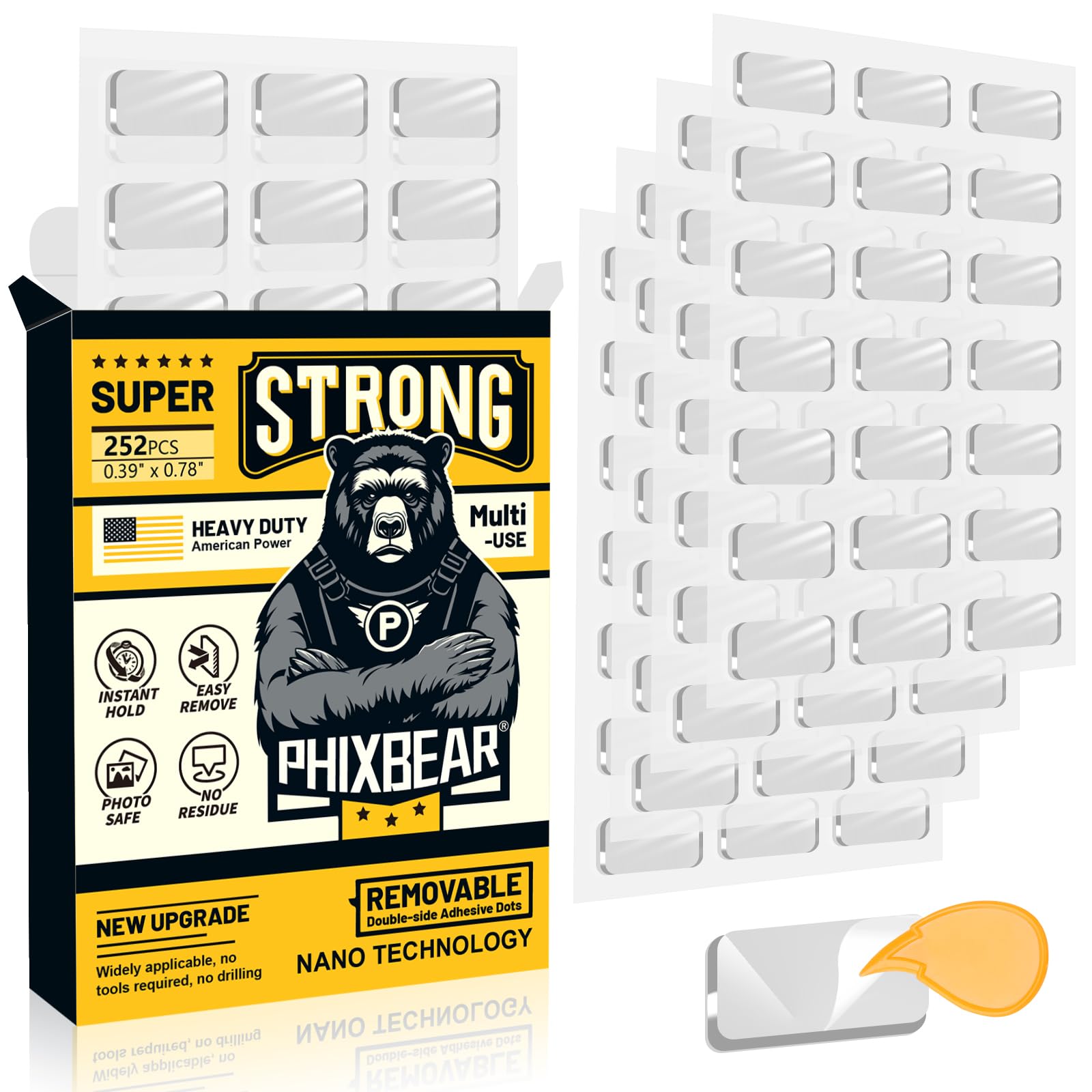 PHIXBEAR Large Mounting Putty No Residue, Double Sided Tape Glue ...