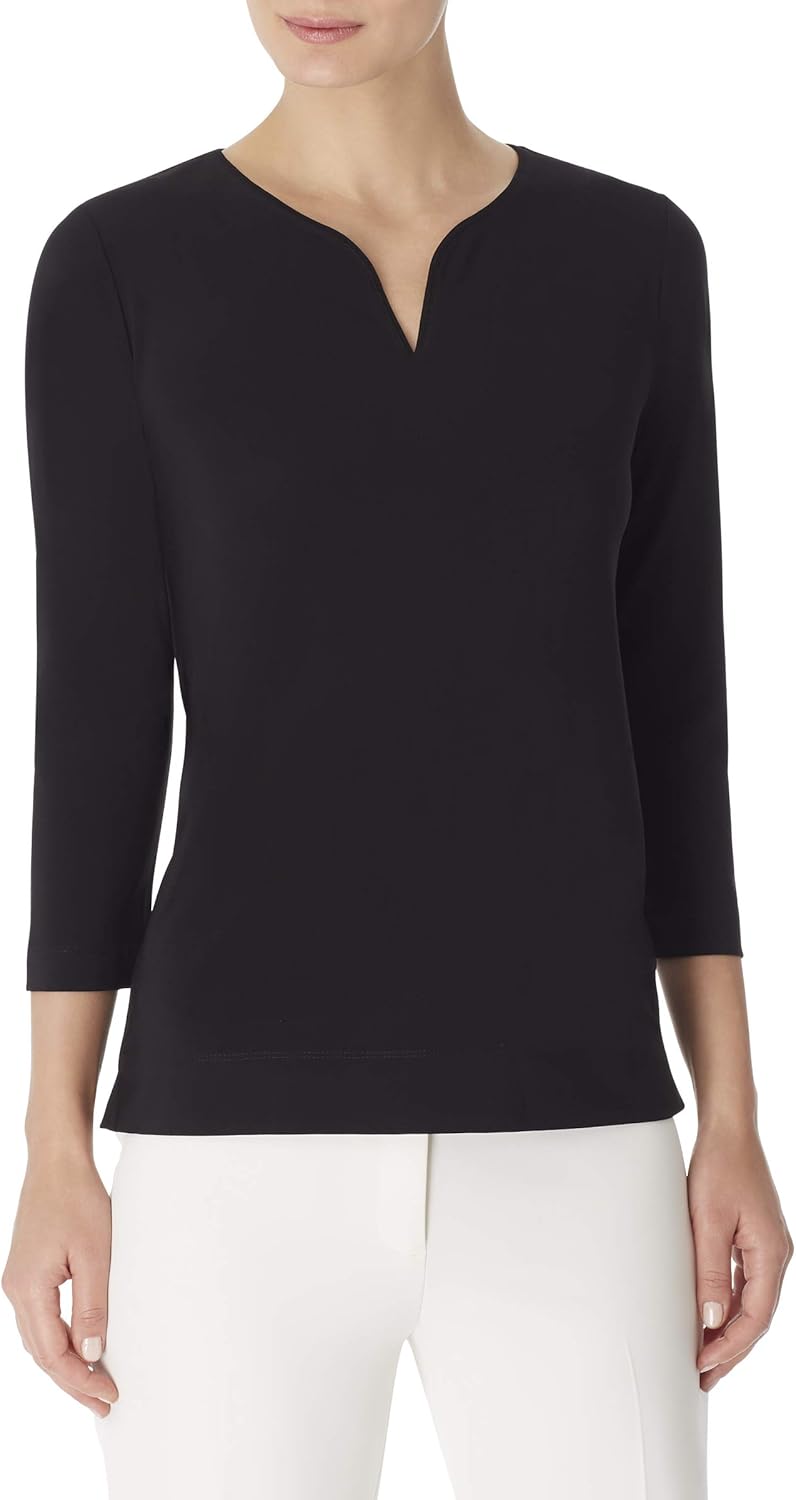 Anne Klein Women's 3/4 Sleeve Tunic Top at Amazon Women’s Clothing store