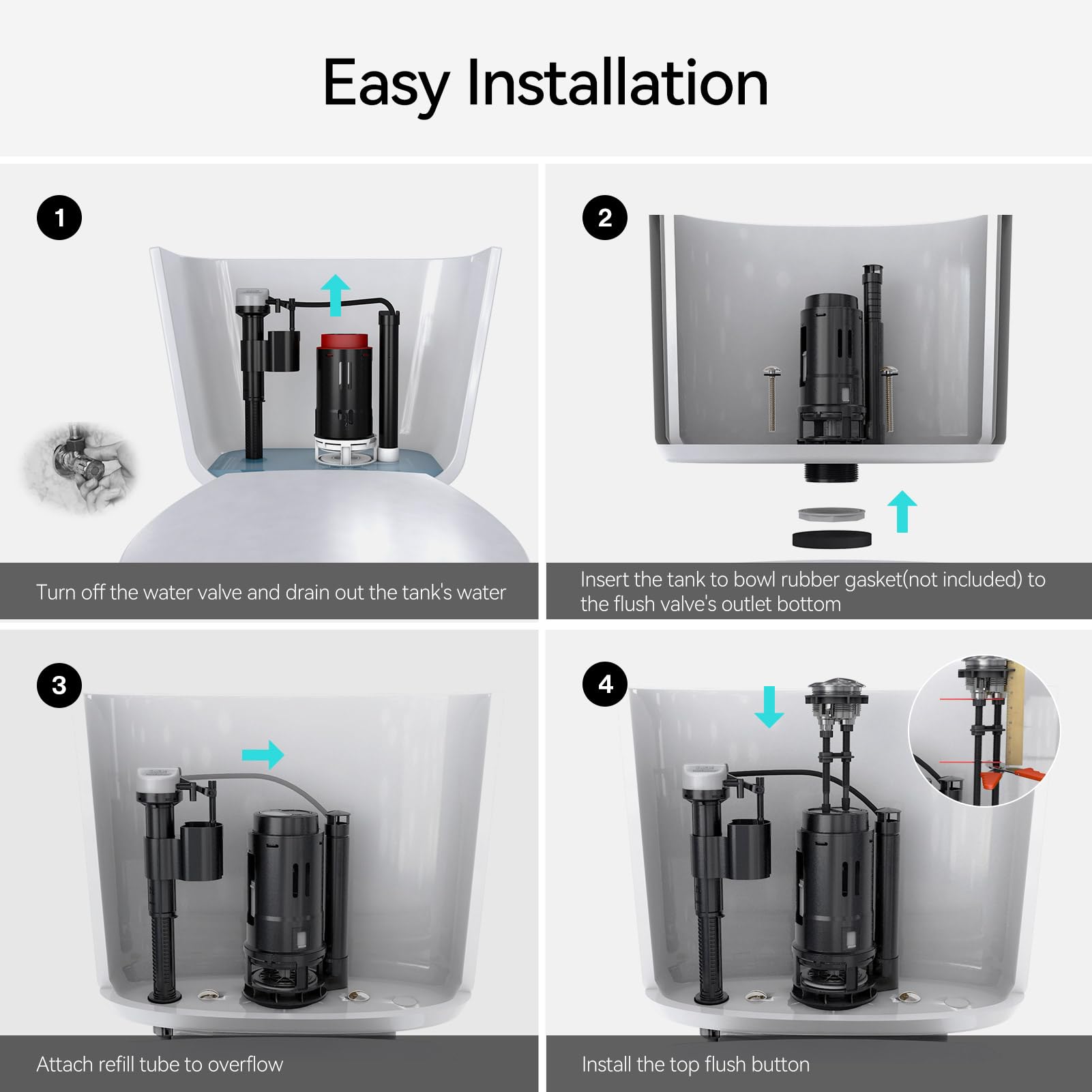 Mua R&T A2423 2" Dual Flush Valve with Push Button Dual Flush Toilet ...