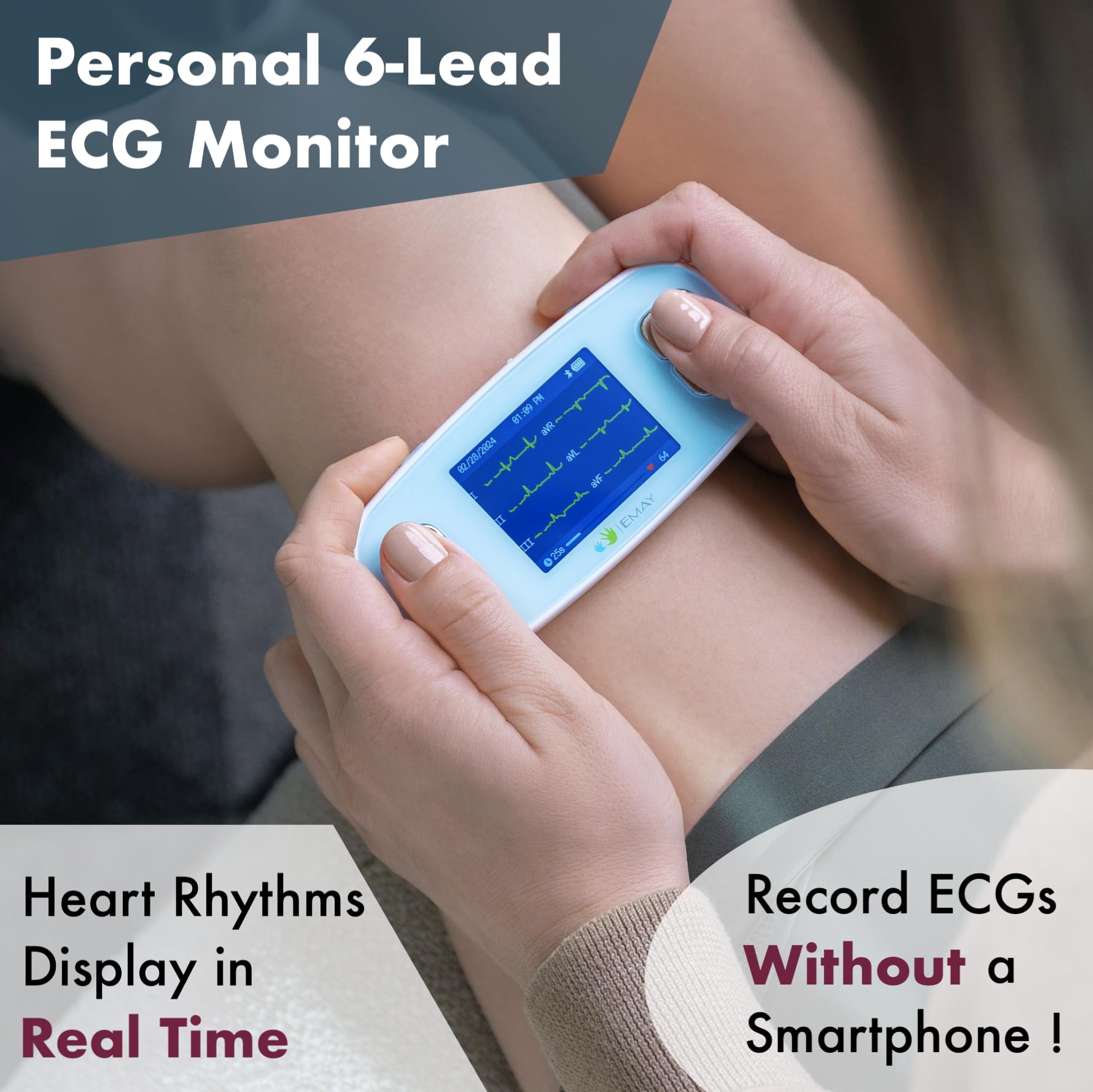 Mua EMAY 6L Portable ECG Monitor | Record ECG and Heart Rate in 6 Channels | Compatible with ...