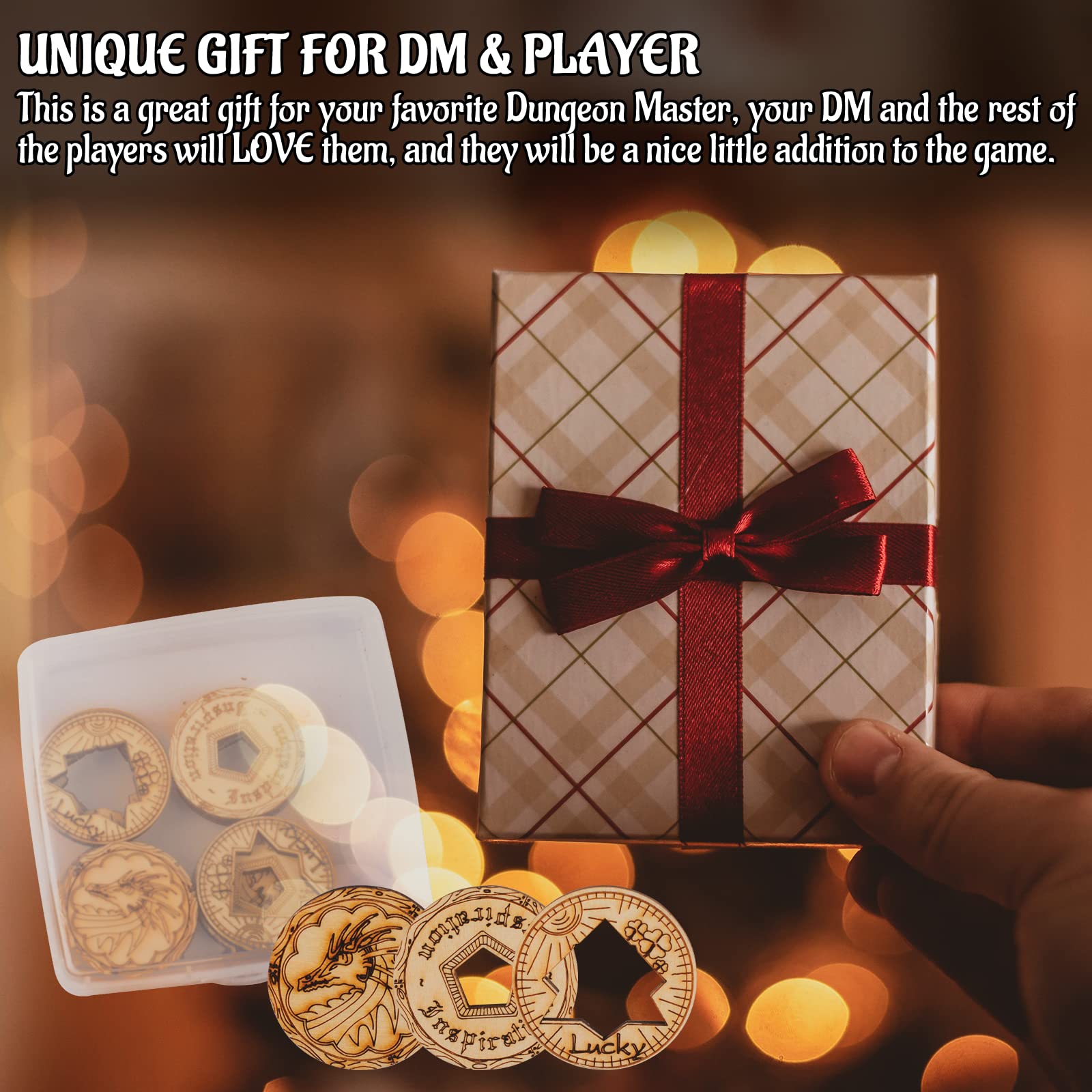 Mua DND Tokens Laser Cut Wood Coins Set of 15 in 3 Styles - Lucky ...