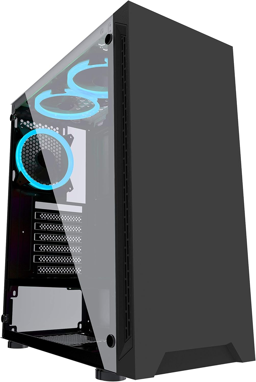 ionz KZ08B PC CLASSIC BLACK MID TOWER COMPUTER CASE M/ATX ATX TEMPERED ...