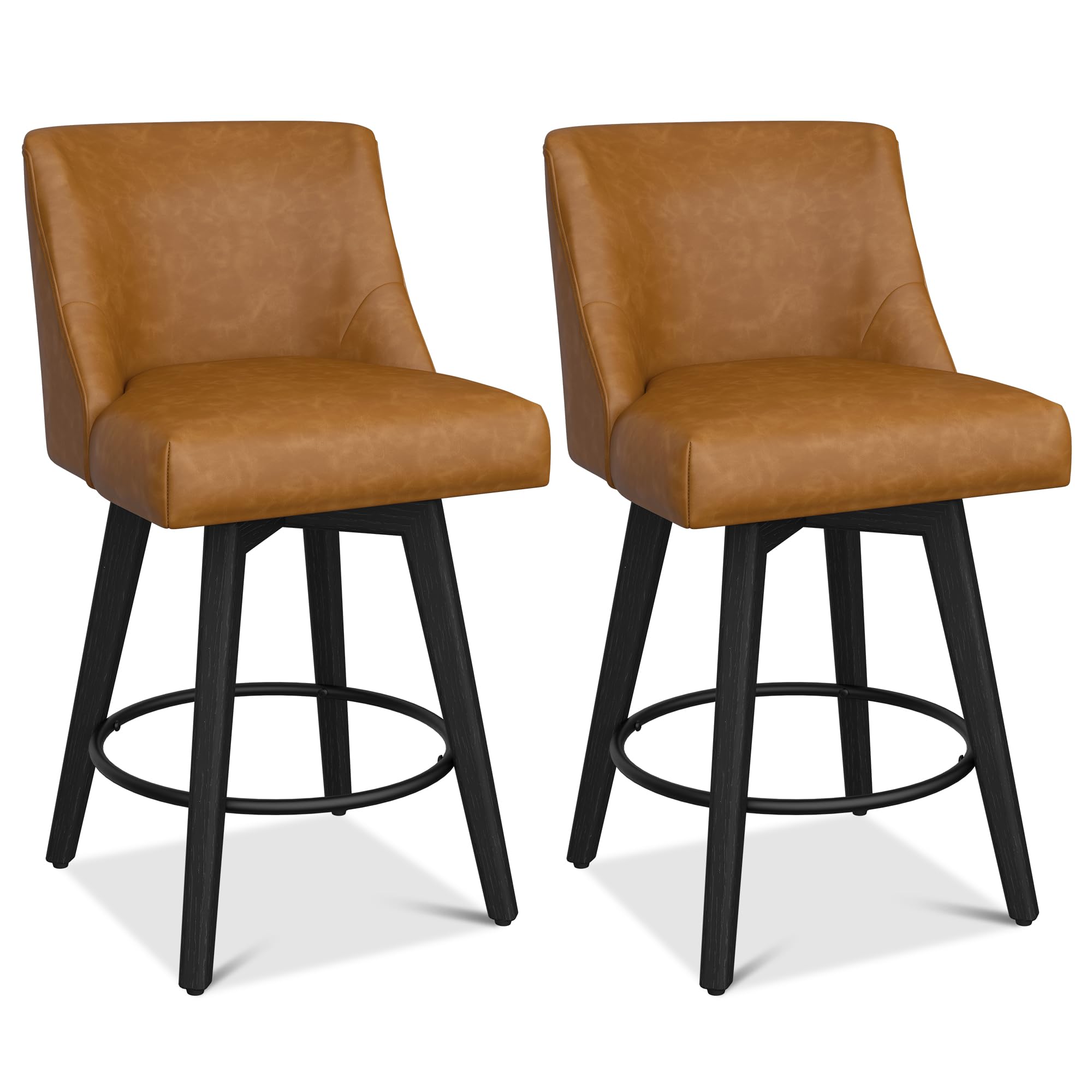 CarterChairr Counter Height Bar Stools, 26" H Seat Height Swivel ...