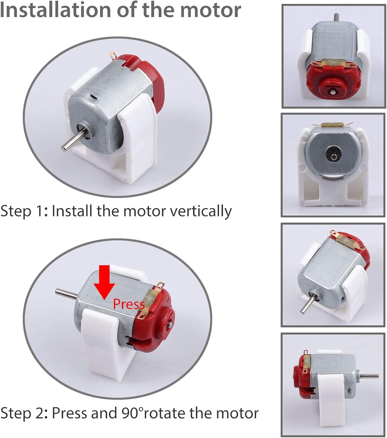 6 Set DC Motor Kit Rectangular Electric 1.5-3V 24000RPM Mini Motor with ...