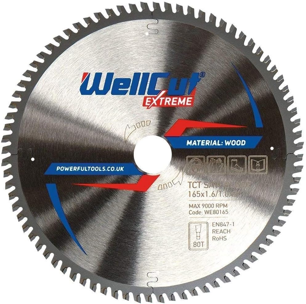WELLCUT Extreme Circular Saw Blade 165 x 20mm, 80 Teeth, for Festool ...