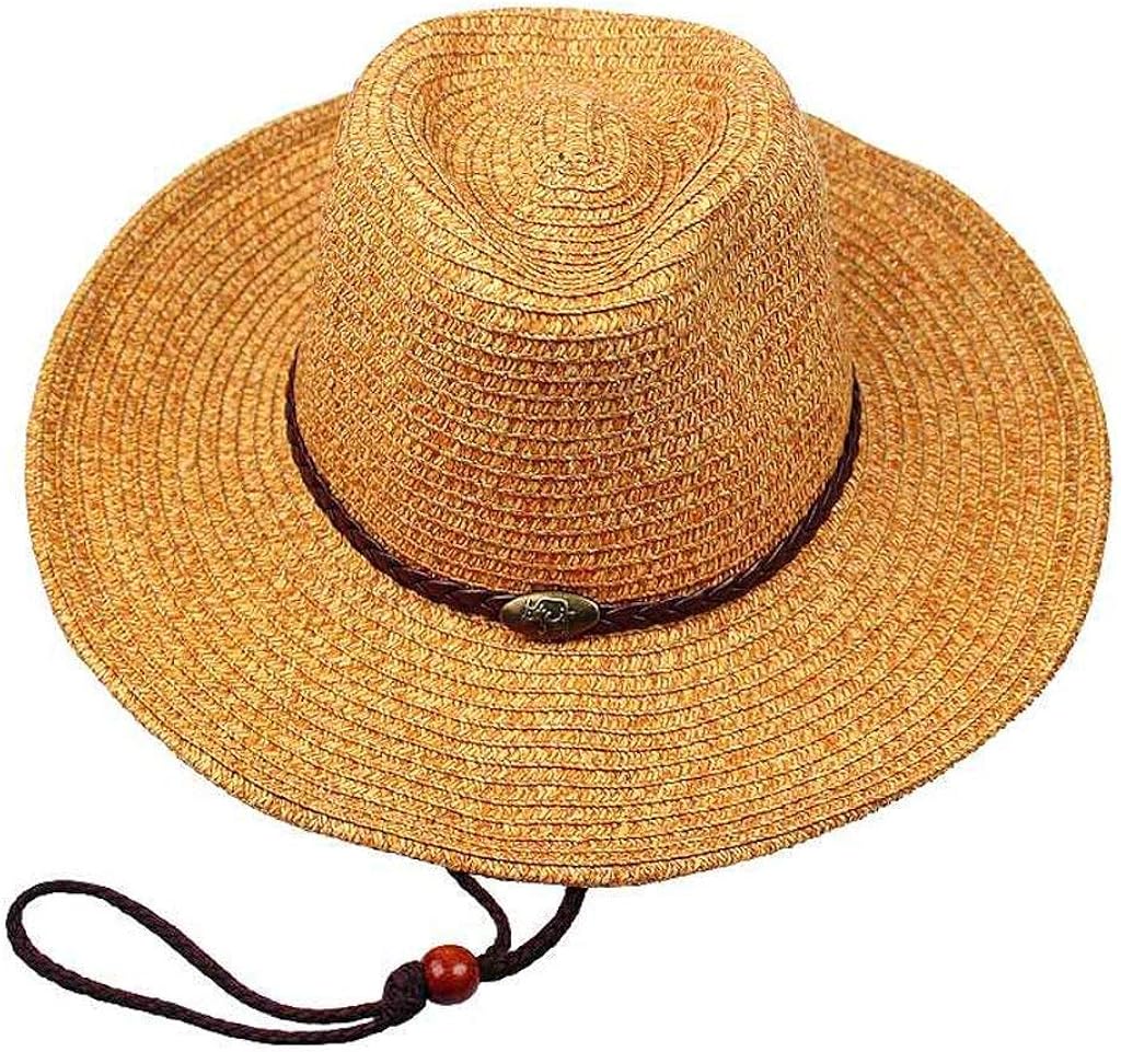 Sunscreen Summer Men Collapsible Straw Hat Sunscreen Sun Hat Beach Hat ...