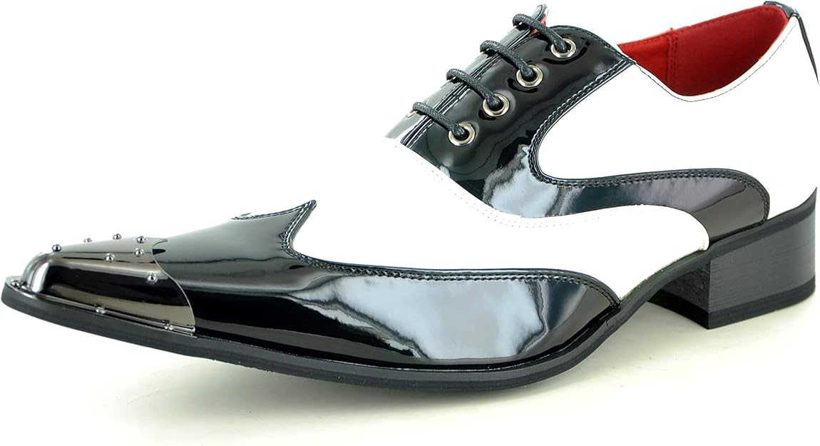 Mens Leather Lined Metal Toe Winkle Pickers Lace Up Shoes: Amazon.co.uk ...