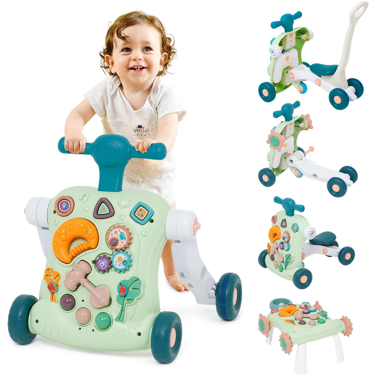 6 in 1 Baby Push Walker for Baby Boy, Activity Center Learning to Walk ...